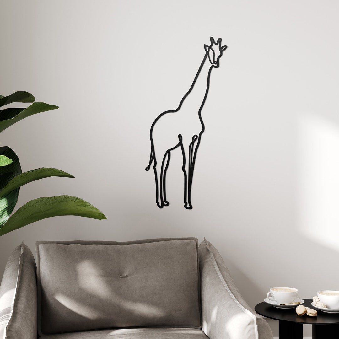 Wooden Giraffe Wall Decor, Minimalist Giraffe Wall Art, Safari Wall ...
