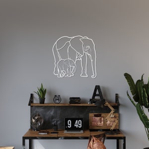 Elephant Wall Decor, Wooden Decoration, Wooden Elephant Sign, Animal ...