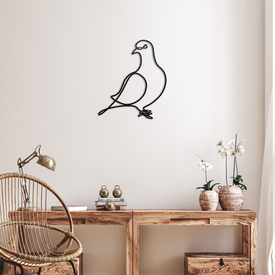 Minimalist Pigeon Wall Decor, Pigeon Wall Art, Wooden Wall Art ...