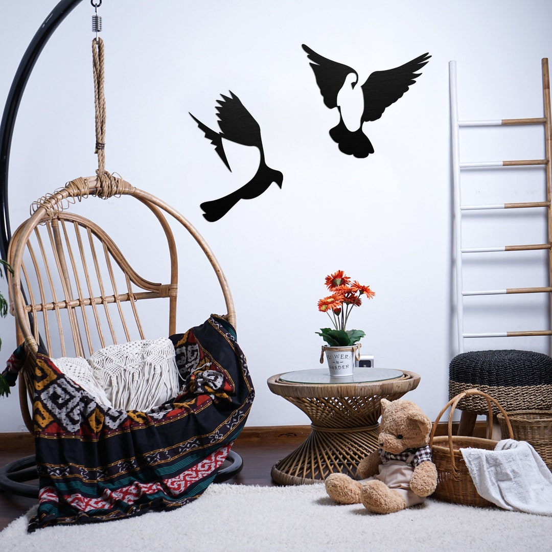 Wooden Pigeon Wall Art, Pigeon Wall Art, Valentine's Day Gift ...