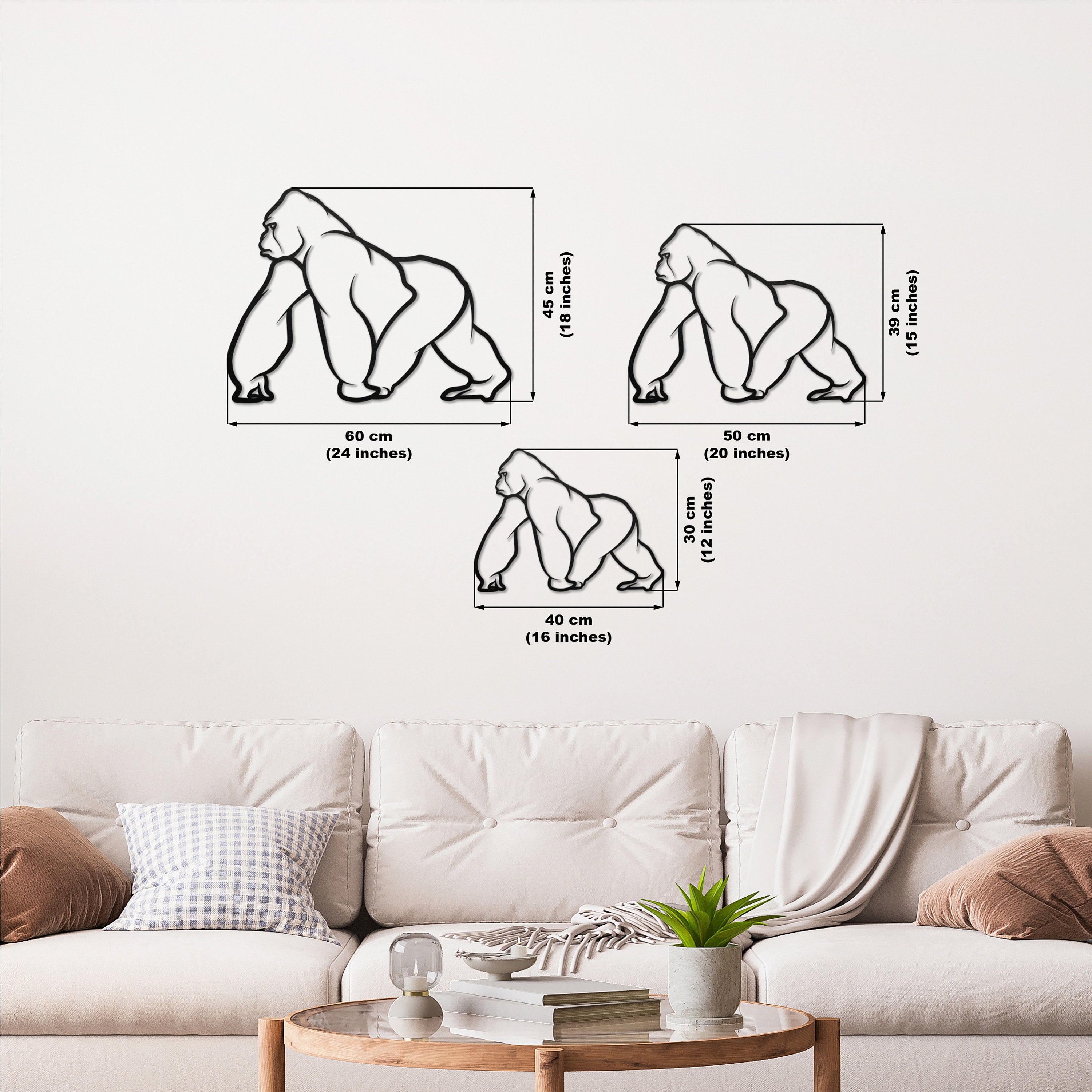 Wooden Gorilla Wall Art, Gorilla Wall Sign, Gift for Her, Gorilla Wall ...