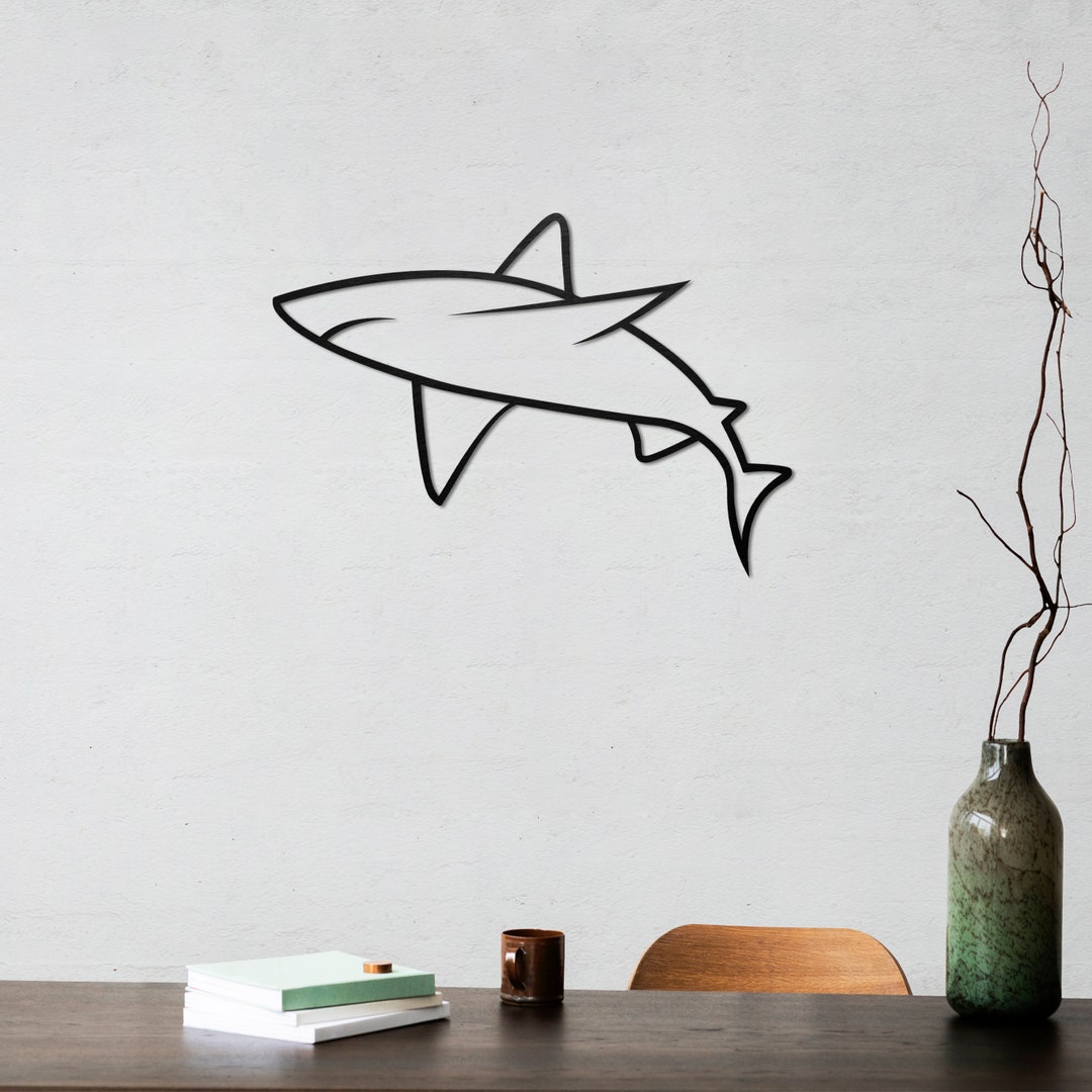 Minimalist Shark Wall Decor, Shark Wall Art, Wooden Wall Art ...