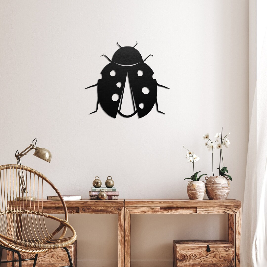 Ladybird Wall Decor, Wooden Ladybird Wall Art, Bug Wall Sign ...