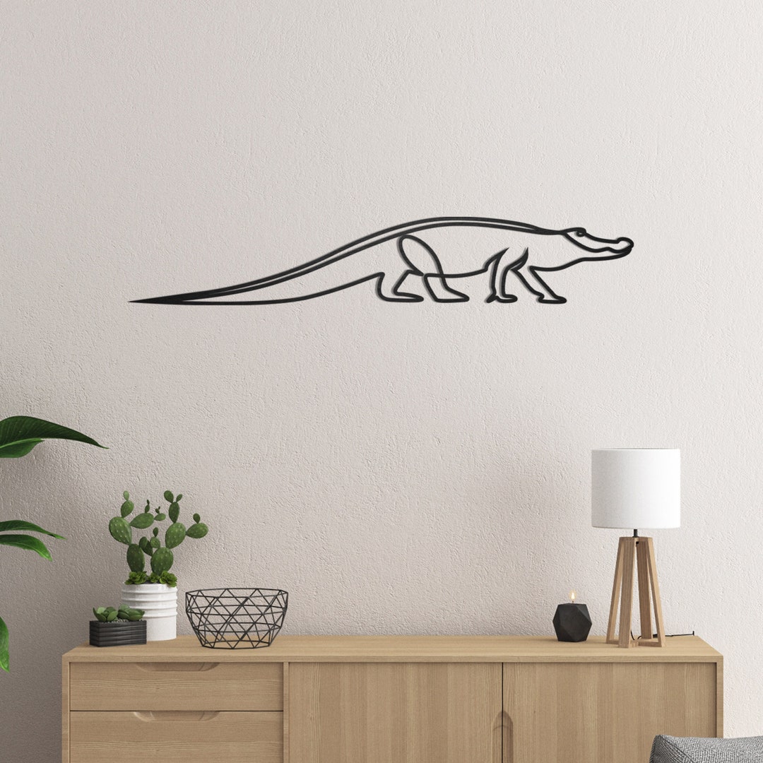 Wooden Crocodile Decor, Alligator Wall Art, Wooden Crocodile Wall Sign ...