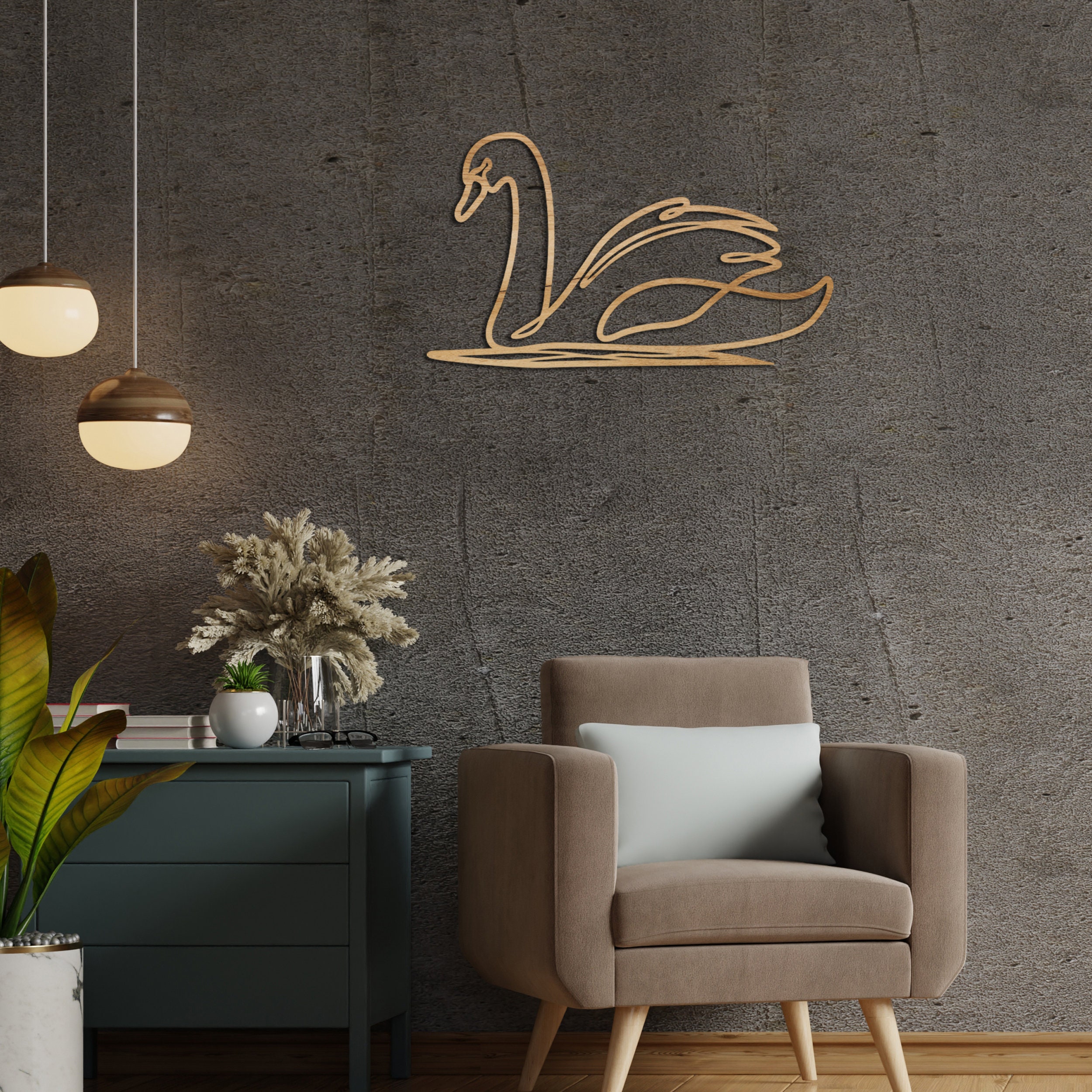 Wooden Swan Wall Decor Swan Wall Art Bedroom Decor - Etsy