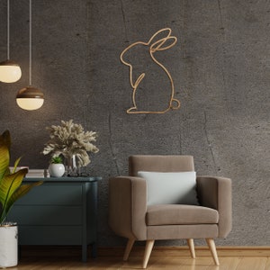 Wooden Rabbit Wall Decor, Wooden Bunny Decoration, Wooden Rabbit Wall ...