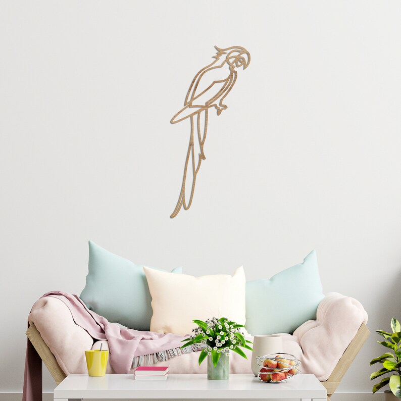 Wood Parrot Wall Decor, House Decor, Bird Wall Art, Parrot Wall Art ...