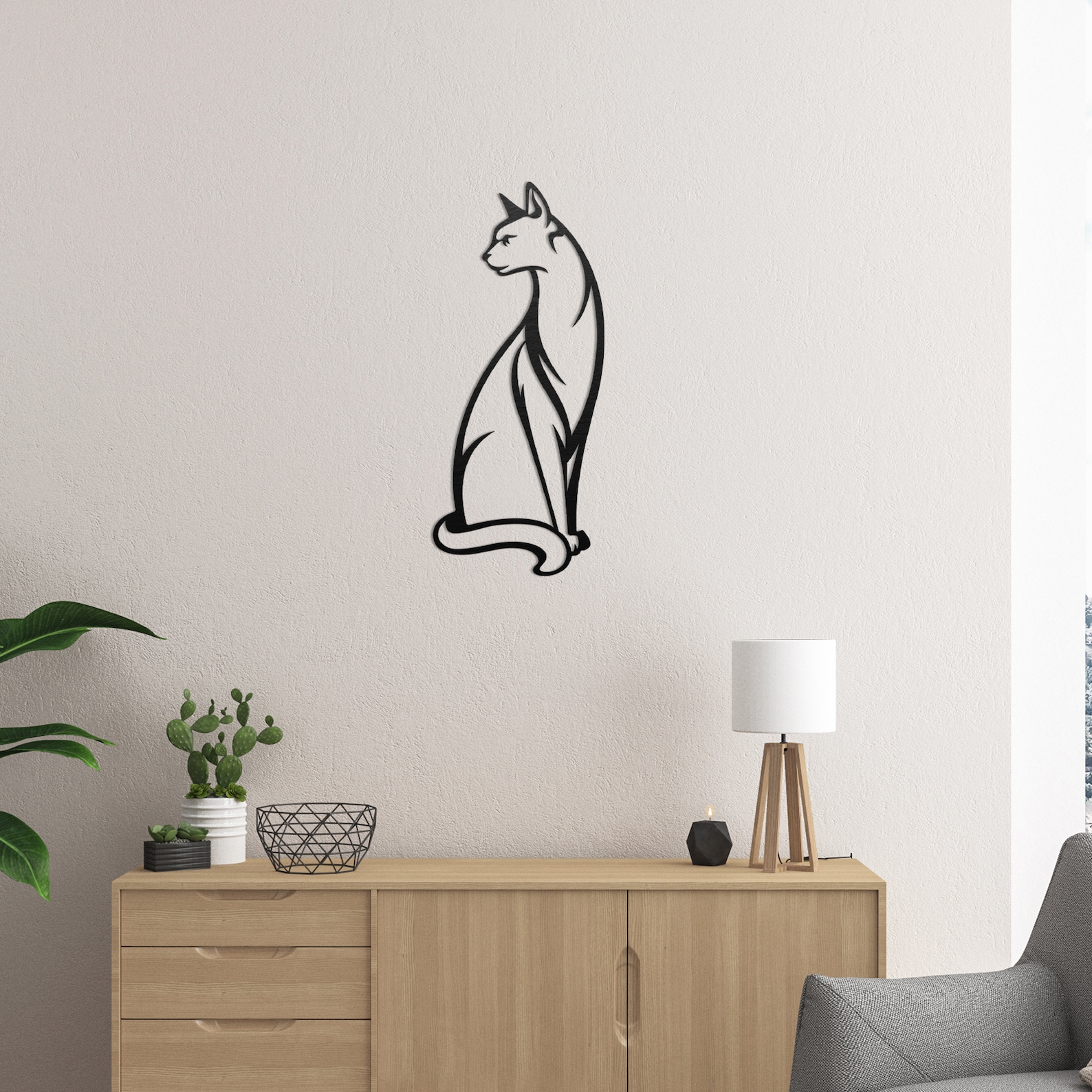Wooden Cat Wall Decor, Wooden Cat Wall Art, Gift for Cat Lover, Cat ...
