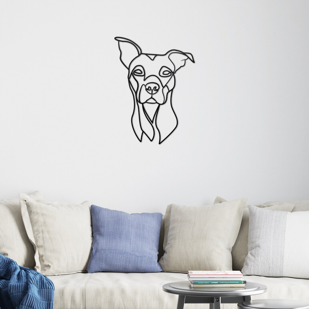 Pitbull Wall Decor, Pitbull Wall Art, Valentine's Day Gift ...