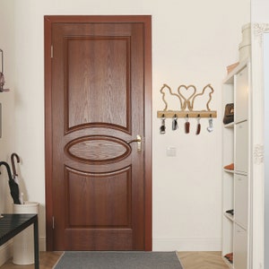 Wood Keey Holder for Wall, Gift for Cat Lover, Key Holders, Cat Key ...