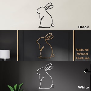 Wooden Rabbit Wall Decor, Wooden Bunny Decoration, Wooden Rabbit Wall ...