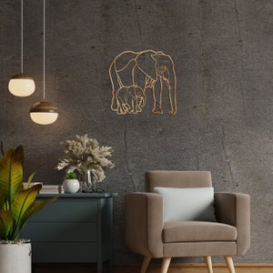 Elephant Wall Decor, Wooden Decoration, Wooden Elephant Sign, Animal ...