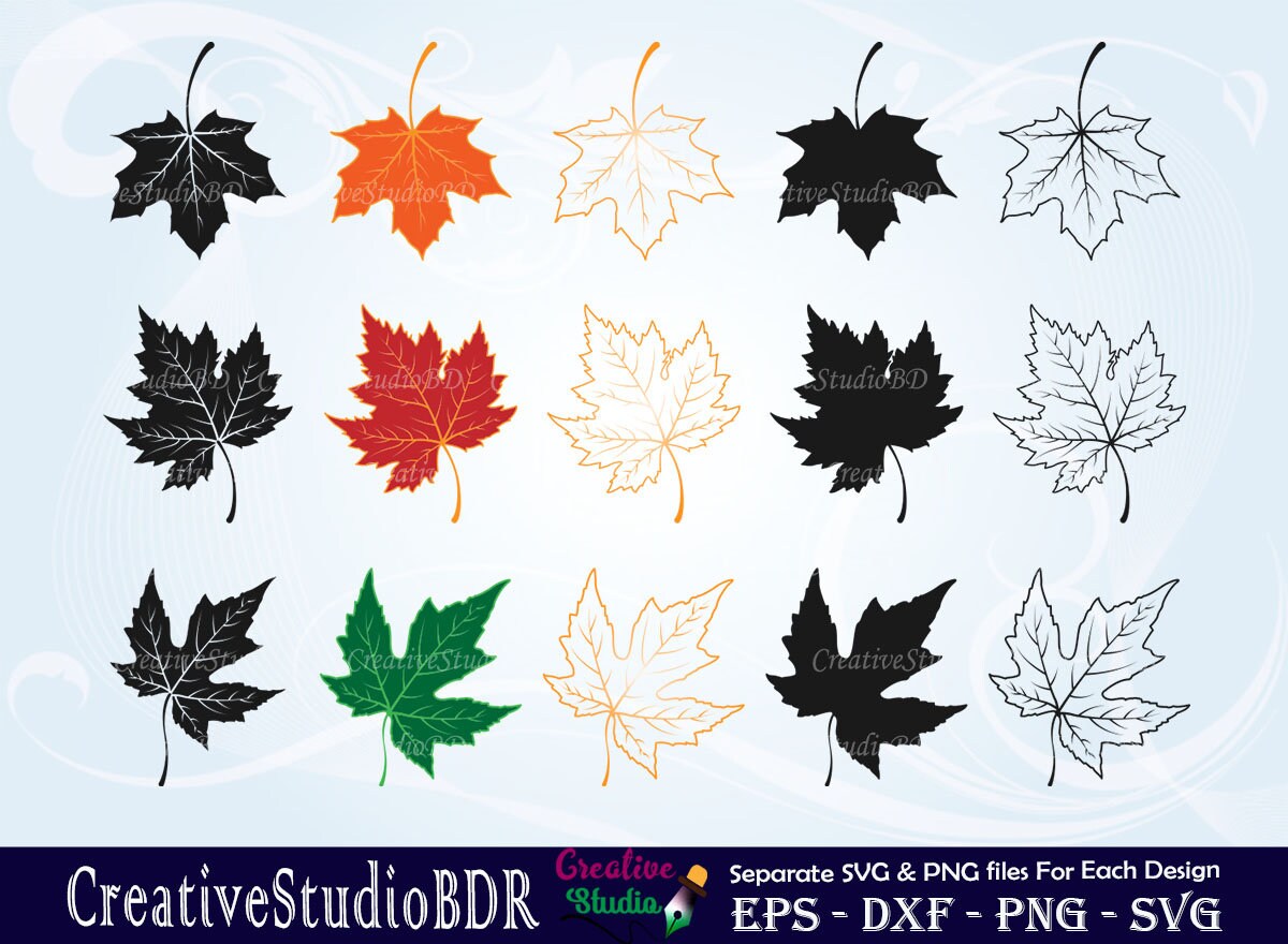 Maple Leaf SVG Bundle, Canada Maple Leaf Svg, Fall Leaf Svg, Maple Leaf ...