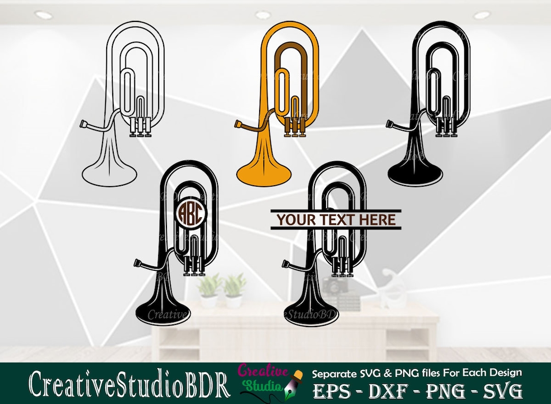 Baritone SVG Cut File Tuba Svg Jazz Svg Baritone Frame - Etsy