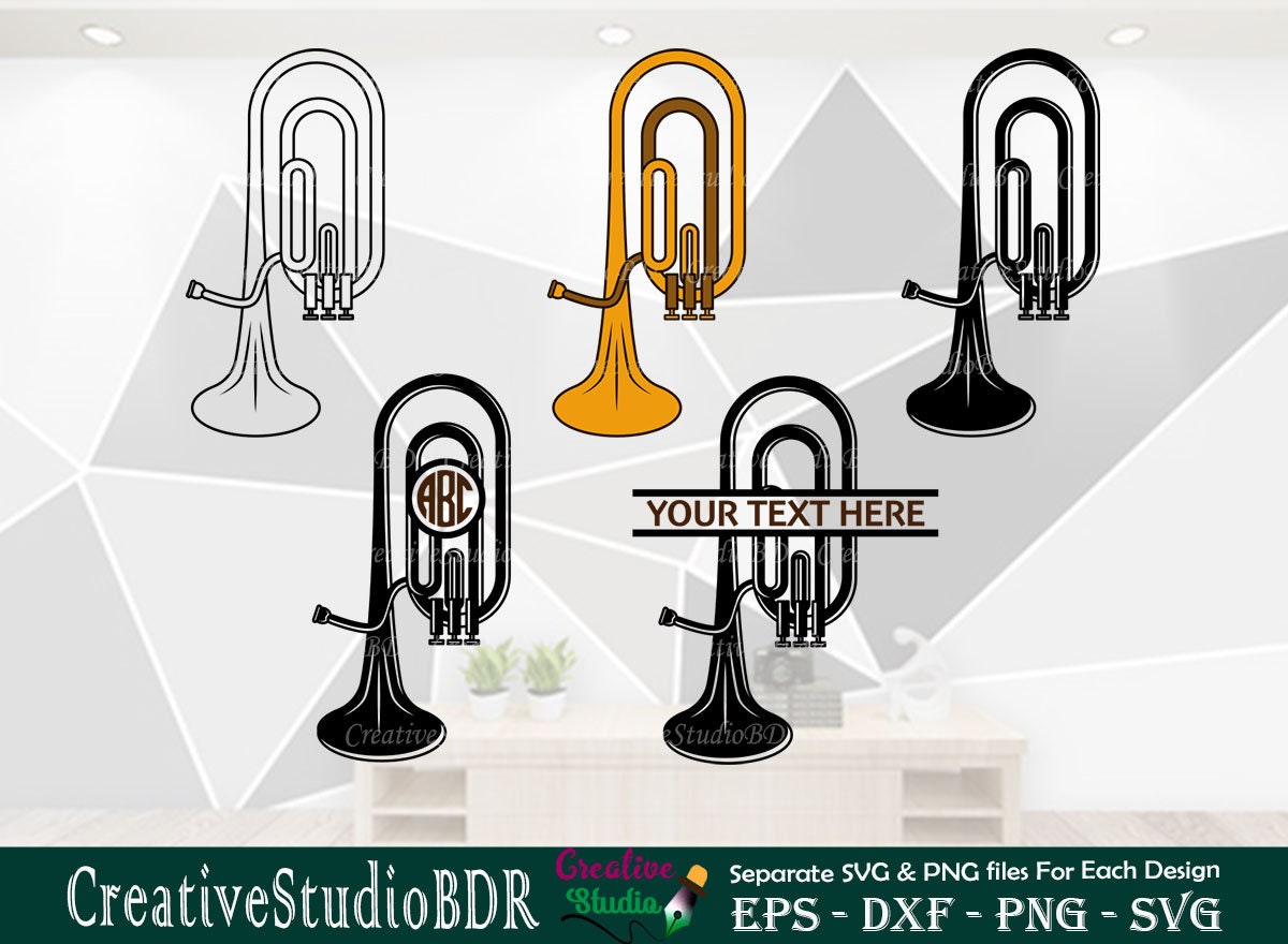 Baritone SVG Cut File Tuba Svg Jazz Svg Baritone Frame - Etsy Singapore