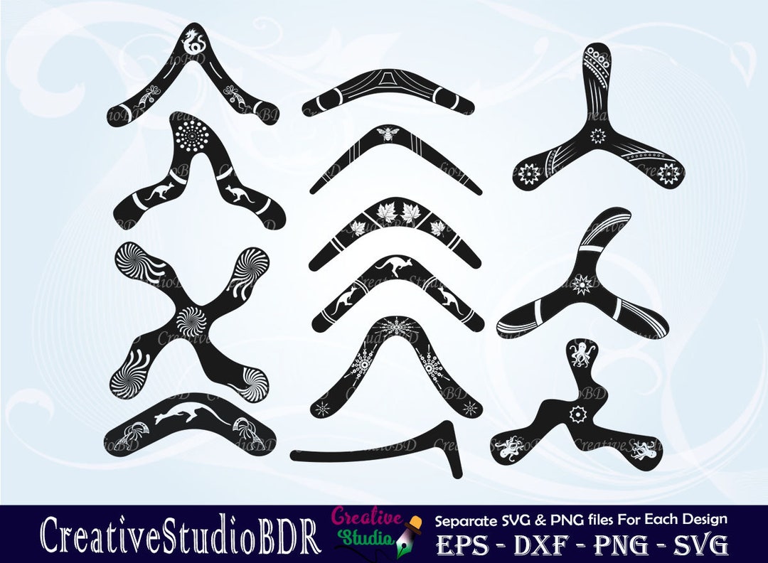 Boomerang SVG Bundle, Plotter Boomerang Silhouette, Game Svg, Sports ...