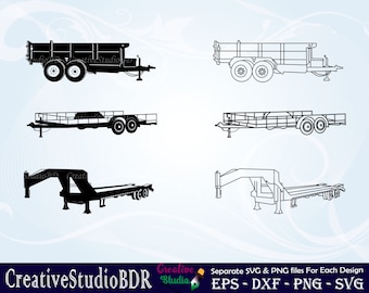 Big Tex Trailers SVG Silhouette Cut File Bundle - Etsy