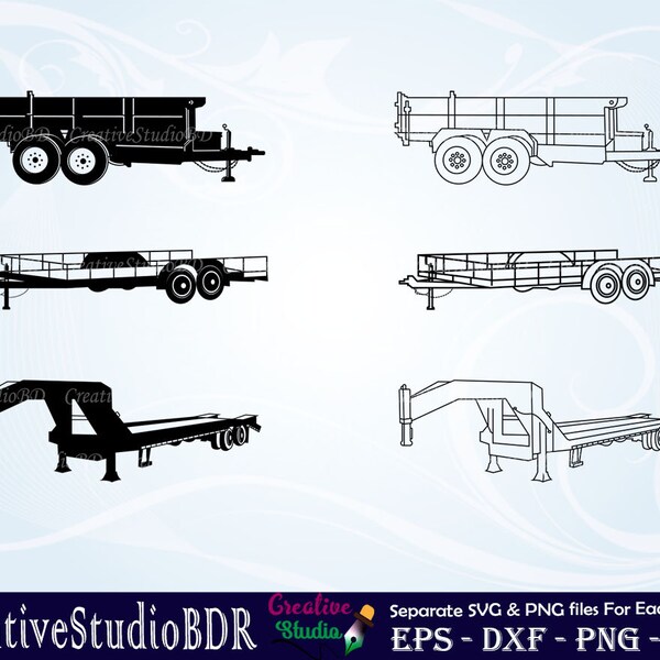 Flatbed Semi Truck Svg - Etsy