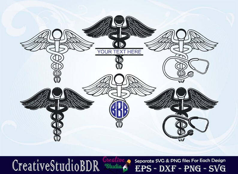 Caduceus Symbol SVG Bundle Caduceus Symbol With Stethoscope - Etsy Ireland