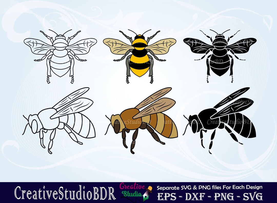 Bee SVG Bundle Cut File, Bumble Bee Svg, Honey Bee Svg, Honeycomb ...
