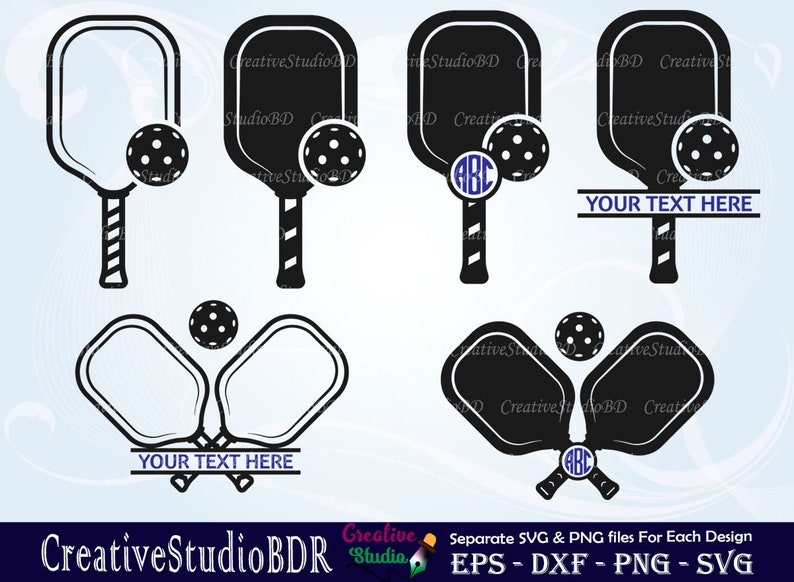 Pickleball SVG Cut File, Pickleball Paddles Svg, Plain Pickleball Svg ...