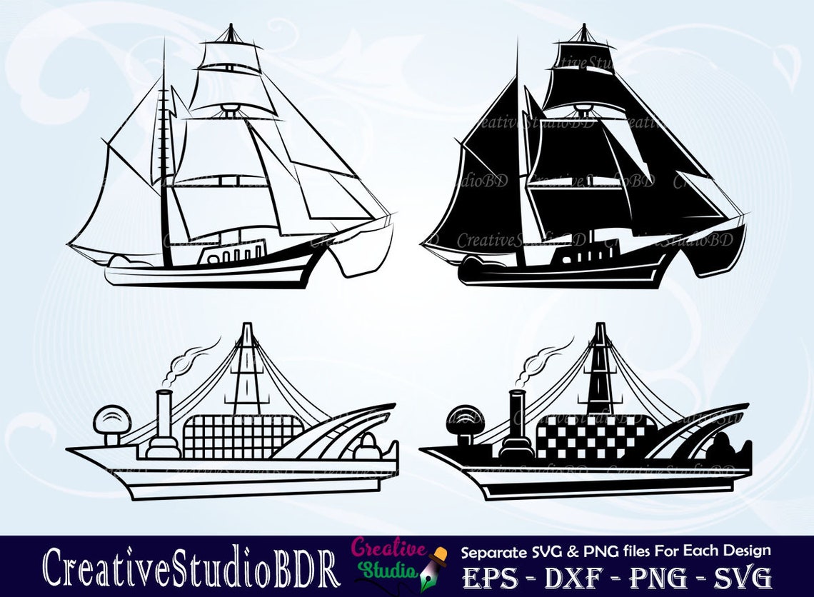 Sailboat SVG Bundle Cut File, Ship Svg, Nautical Svg, Vessel Svg ...