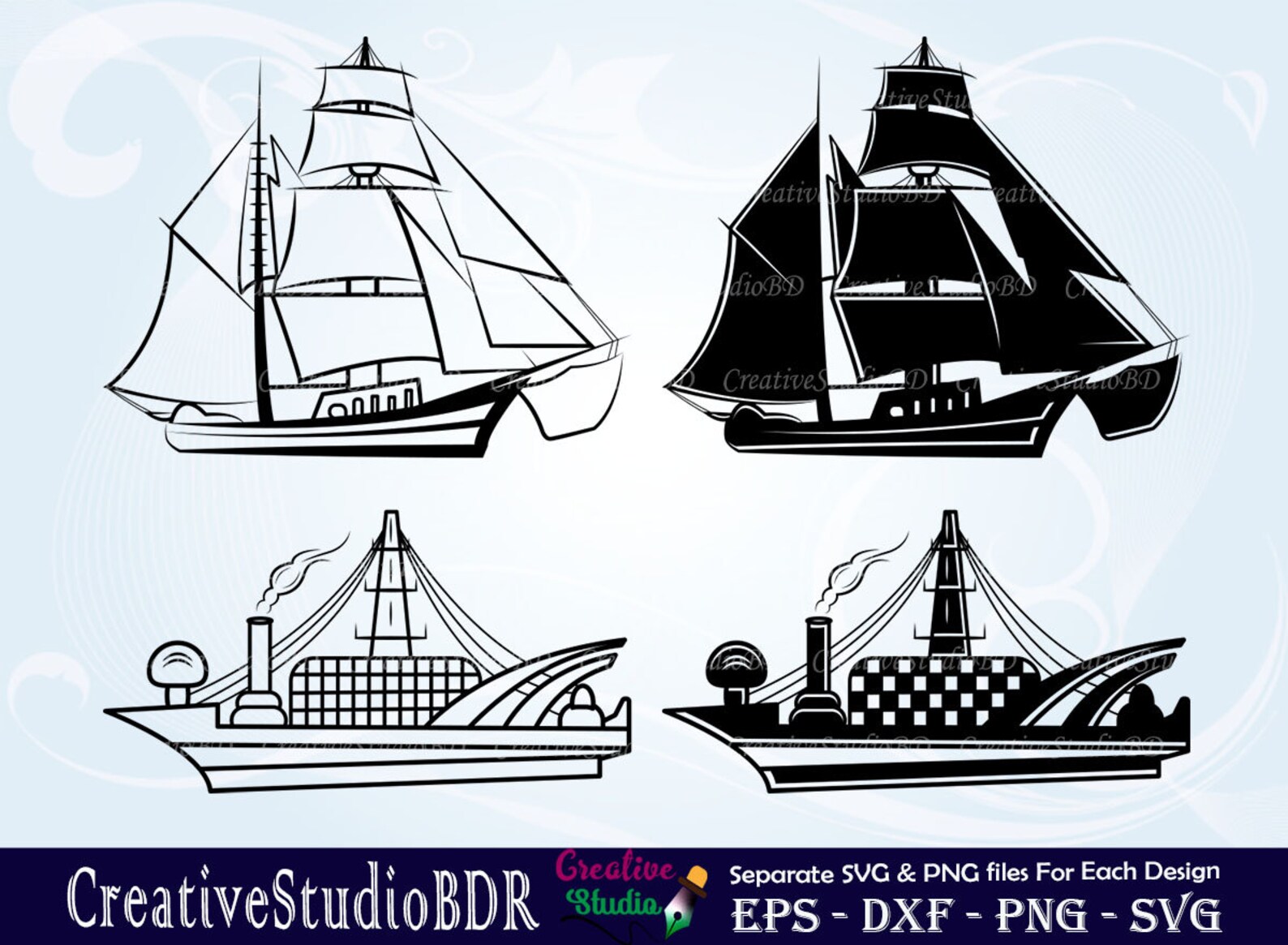 Sailboat SVG Bundle Cut File, Ship Svg, Nautical Svg, Vessel Svg ...