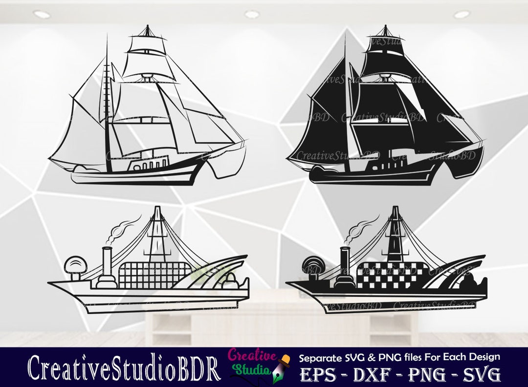 Sailboat SVG Bundle Cut File Ship Svg Nautical Svg Vessel - Etsy