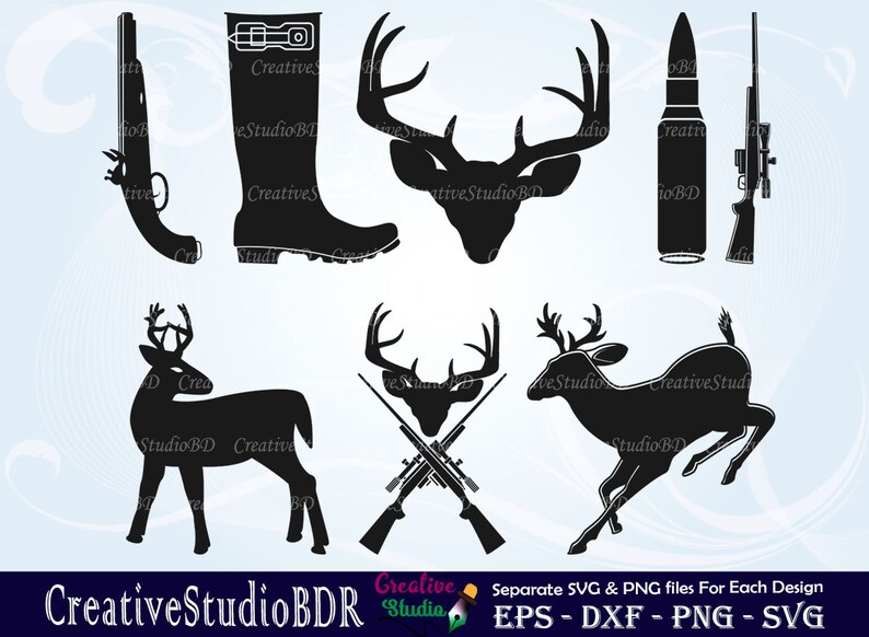 Hunting SVG Bundle Hunter Svg Deer Antlers Svg Deer Svg - Etsy