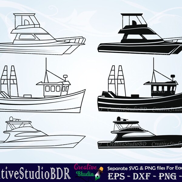 Boat Svg - Etsy