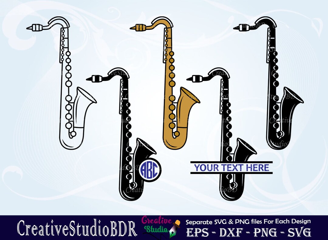 Saxophone SVG Bundle Cut File Tenor Saxophone Svg Saxophone - Etsy UK