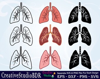 Geometric Lungs Respiratory System SVG Cut File - Etsy