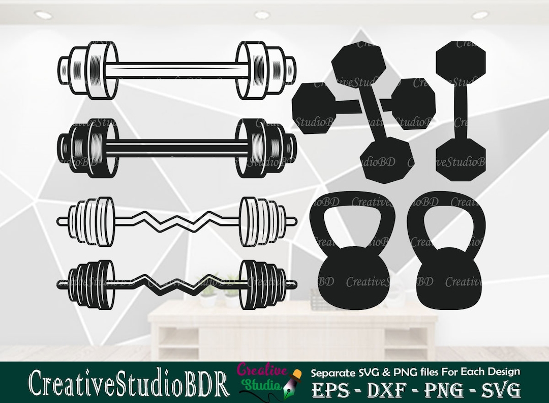 Gym Weight SVG Bundle Gym Svg Weight Svg Dumbbell Svg - Etsy