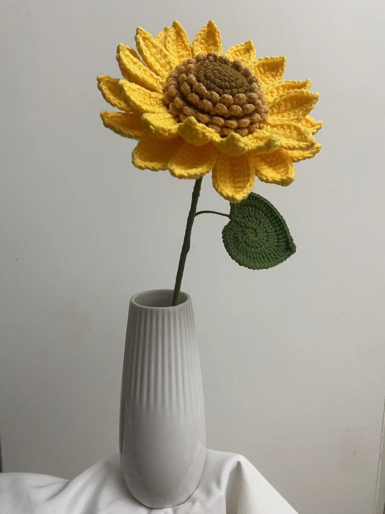 Yellow Crochet Sunflower / Crochet Flowers / Knit Sunflower / - Etsy