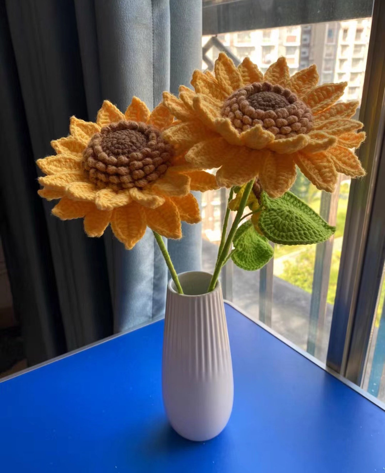 Yellow Crochet Sunflower, Crochet Flowers, Knit Sunflower, Knit Flowers ...