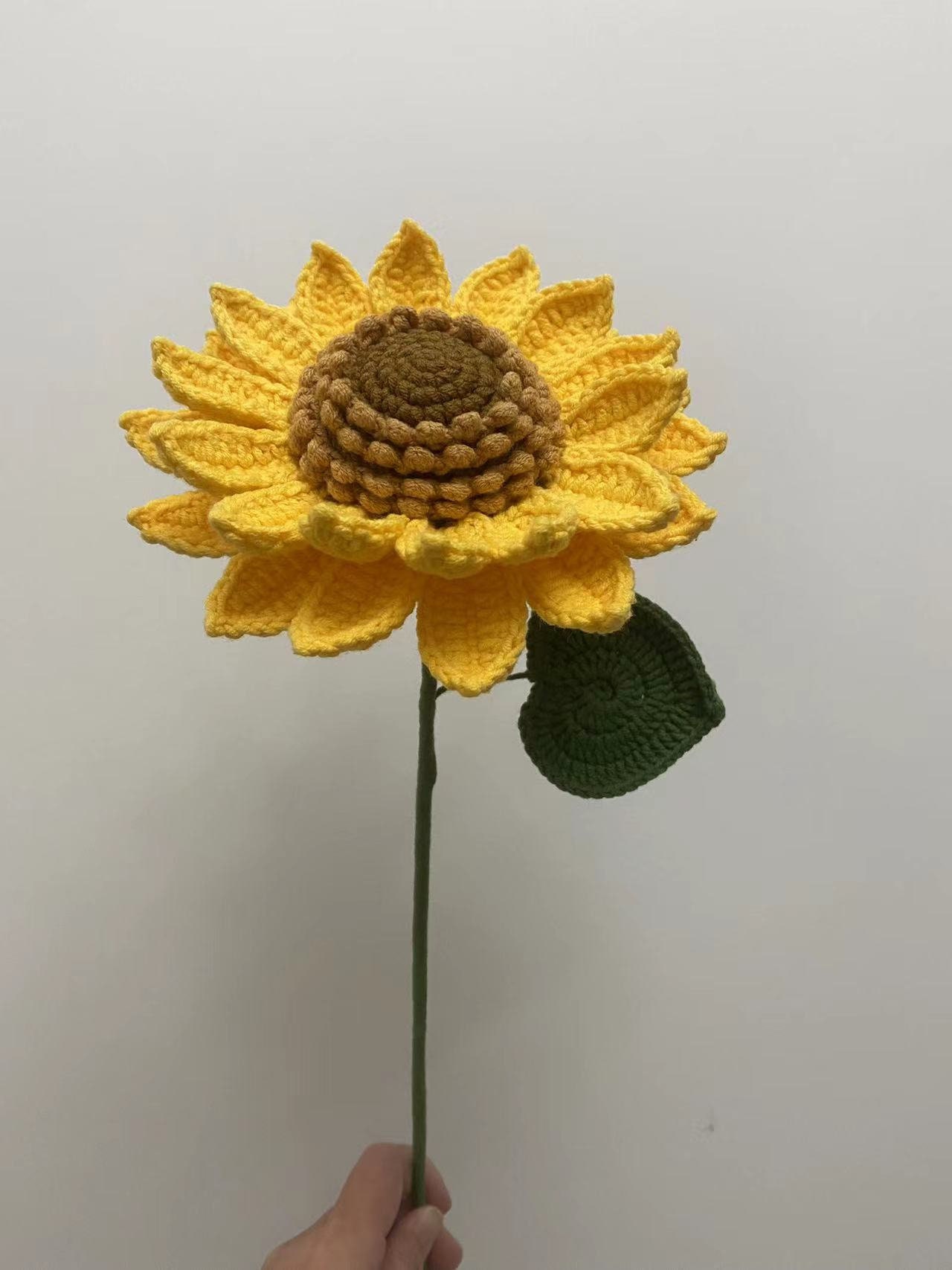 Yellow Crochet Sunflower, Crochet Flowers, Knit Sunflower, Knit Flowers ...