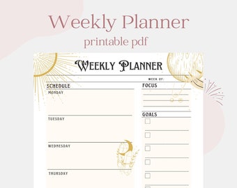 Weekly Planner Minimalist Printable & Digitally Instant Download A4/A5 ...