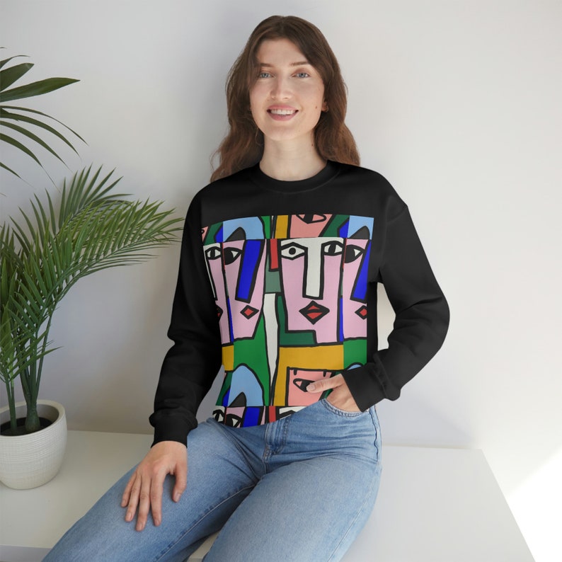 Unique Abstract Art Picasso Inspired Crewneck Sweatshirt Design 2 - Etsy