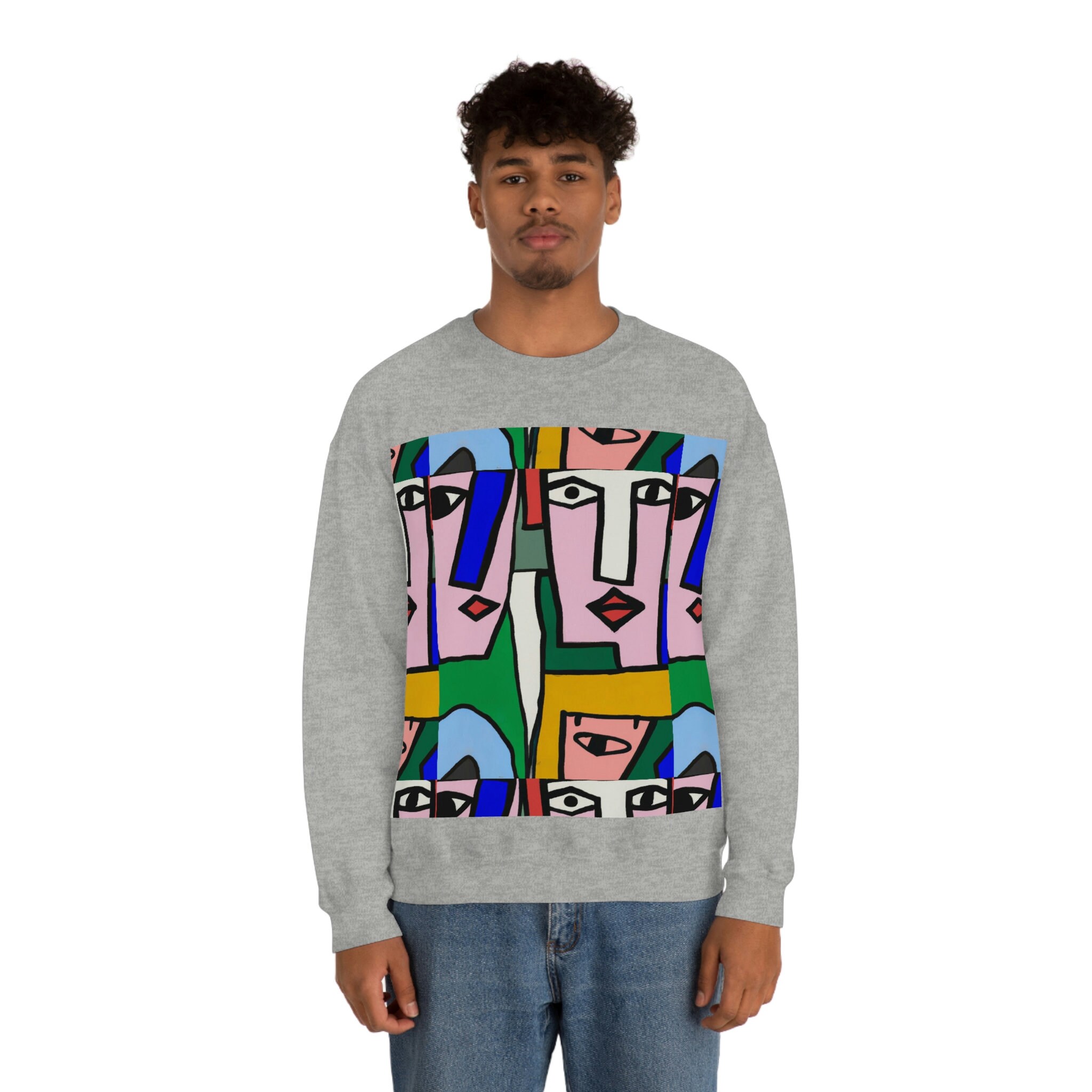 Unique Abstract Art Picasso Inspired Crewneck Sweatshirt Design 2 - Etsy