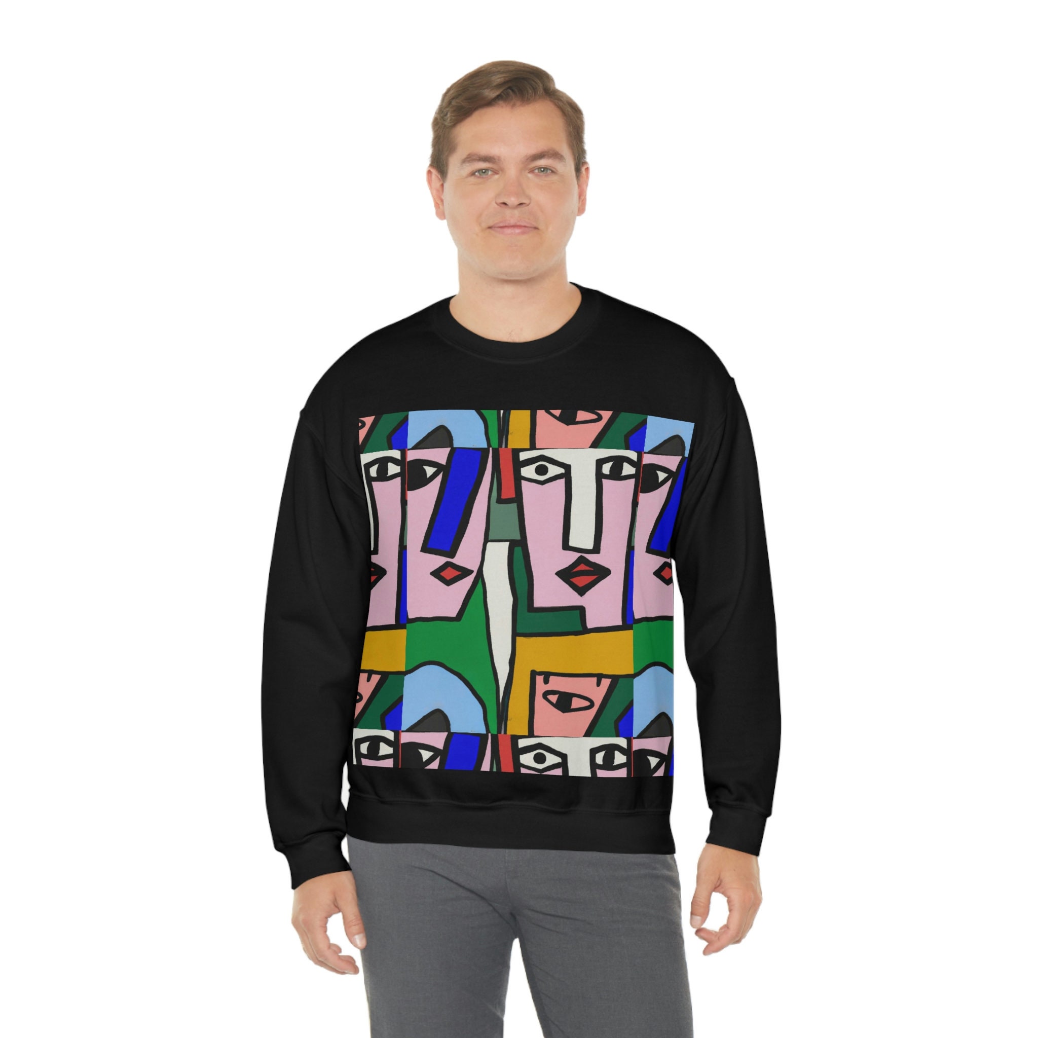 Unique Abstract Art Picasso Inspired Crewneck Sweatshirt Design 2 - Etsy