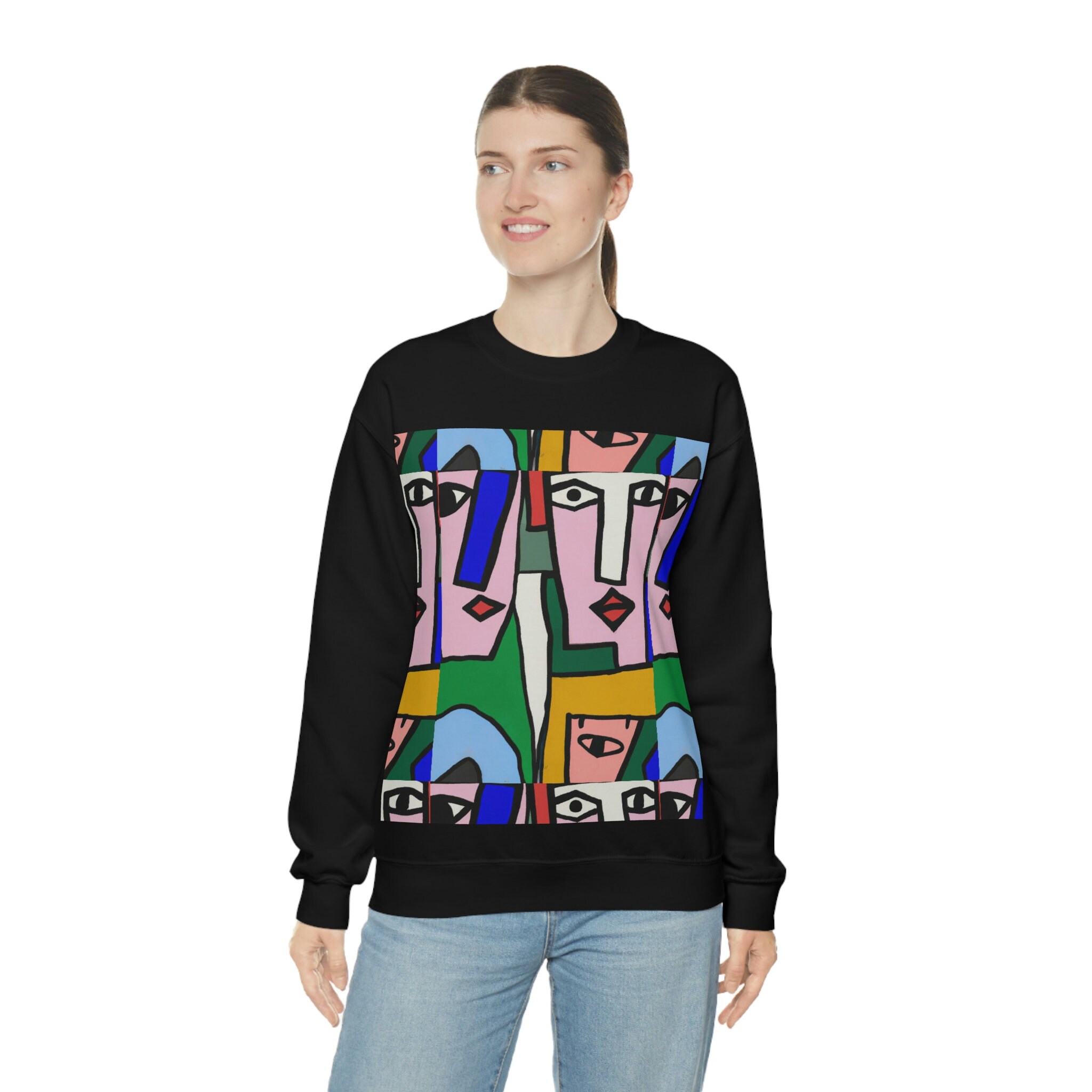 Unique Abstract Art Picasso Inspired Crewneck Sweatshirt Design 2 - Etsy