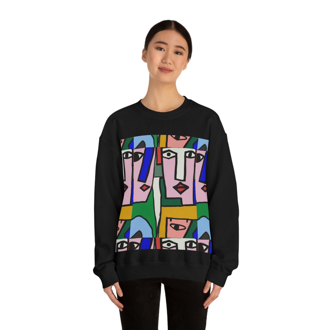 Unique Abstract Art Picasso Inspired Crewneck Sweatshirt Design 2 - Etsy