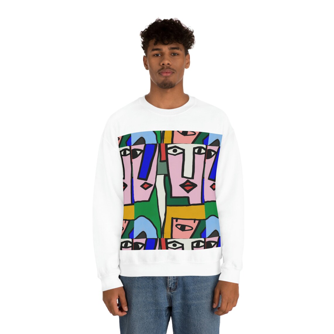 Unique Abstract Art Picasso Inspired Crewneck Sweatshirt Design 2 - Etsy