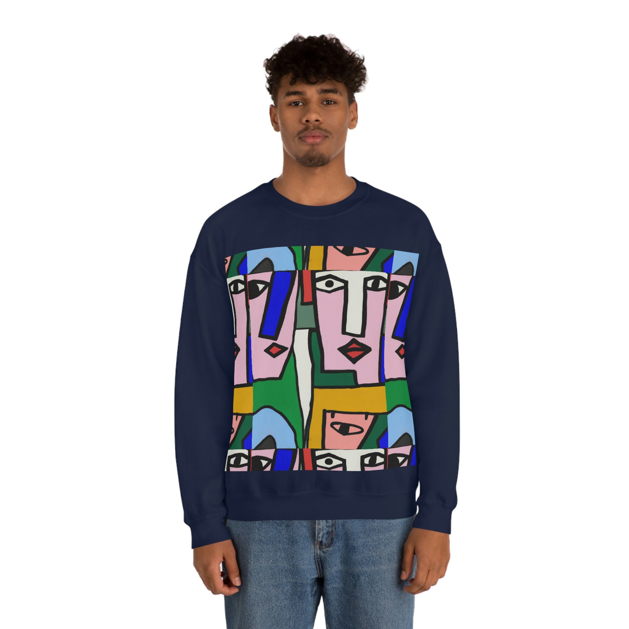 Unique Abstract Art Picasso Inspired Crewneck Sweatshirt Design 2 - Etsy