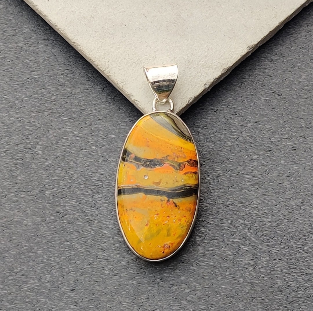 Natural Bumble Bee Pendant, Gemstone Pendant, Handmade Pendant, 925 ...