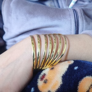 18K Gold Filled Bangles, Stackable Bangle Bracelets for Women ...