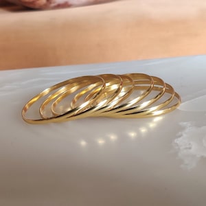 18K Gold Filled Bangles, Stackable Bangle Bracelets for Women ...
