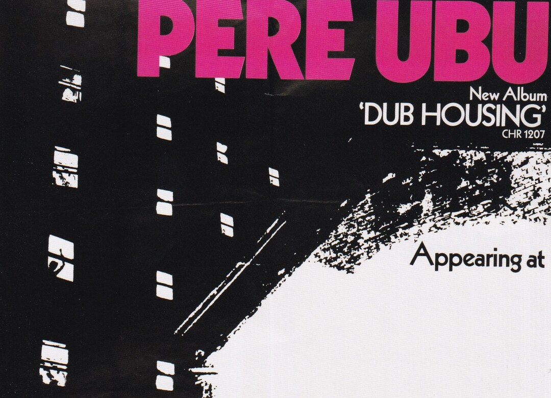 Original Vintage Mini Poster / Book Clipping - Pere Ubu - Dub Housing ...