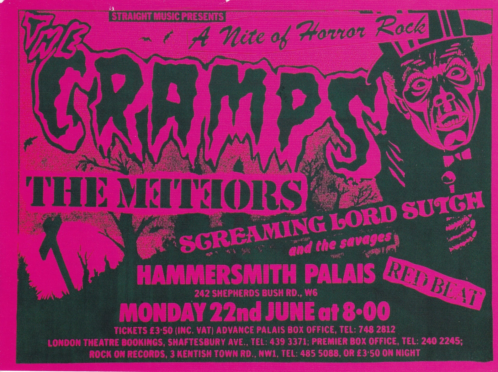 Original Vintage Mini Poster / Book Clipping - A Nite of Horror Rock ...