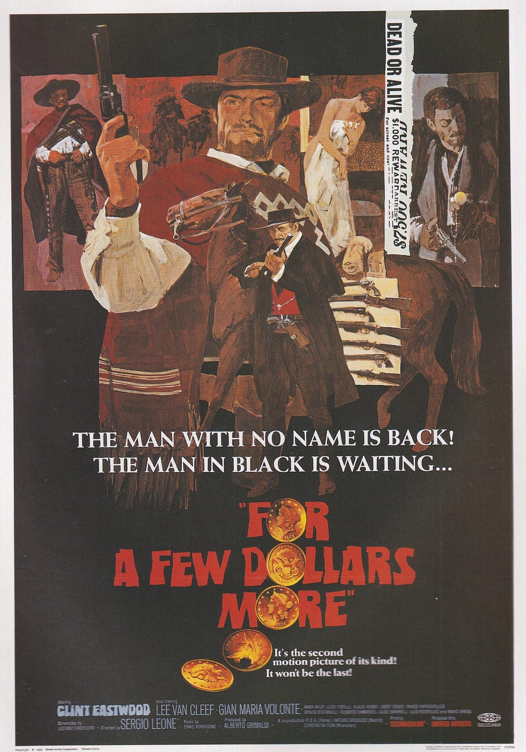 Original Vintage Mini Poster / Book Clipping - for A Few Dollars More ...